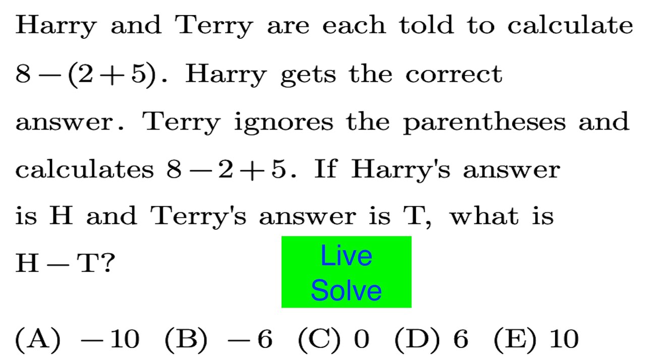 American Math Competition 8 | 2004 Problem 1 | Algebra - YouTube