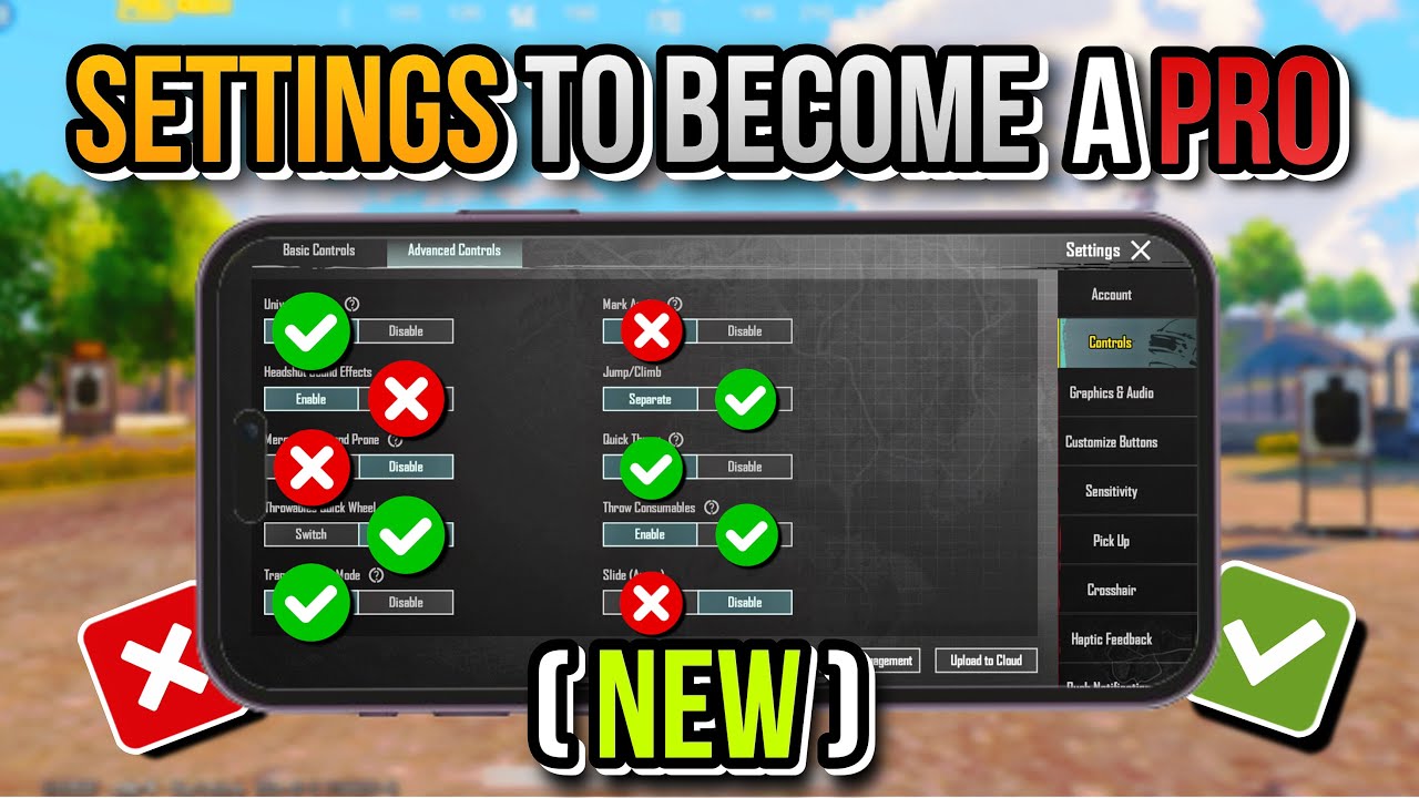 BEST SETTINGS TO BECOME A PRO PLAYER 📚 PUBG MOBILE & BGMI +CODE - YouTube
