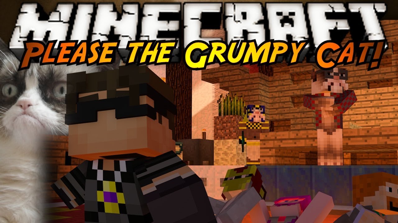 Minecraft Mini-Game : PLEASE THE GRUMPY CAT! - YouTube