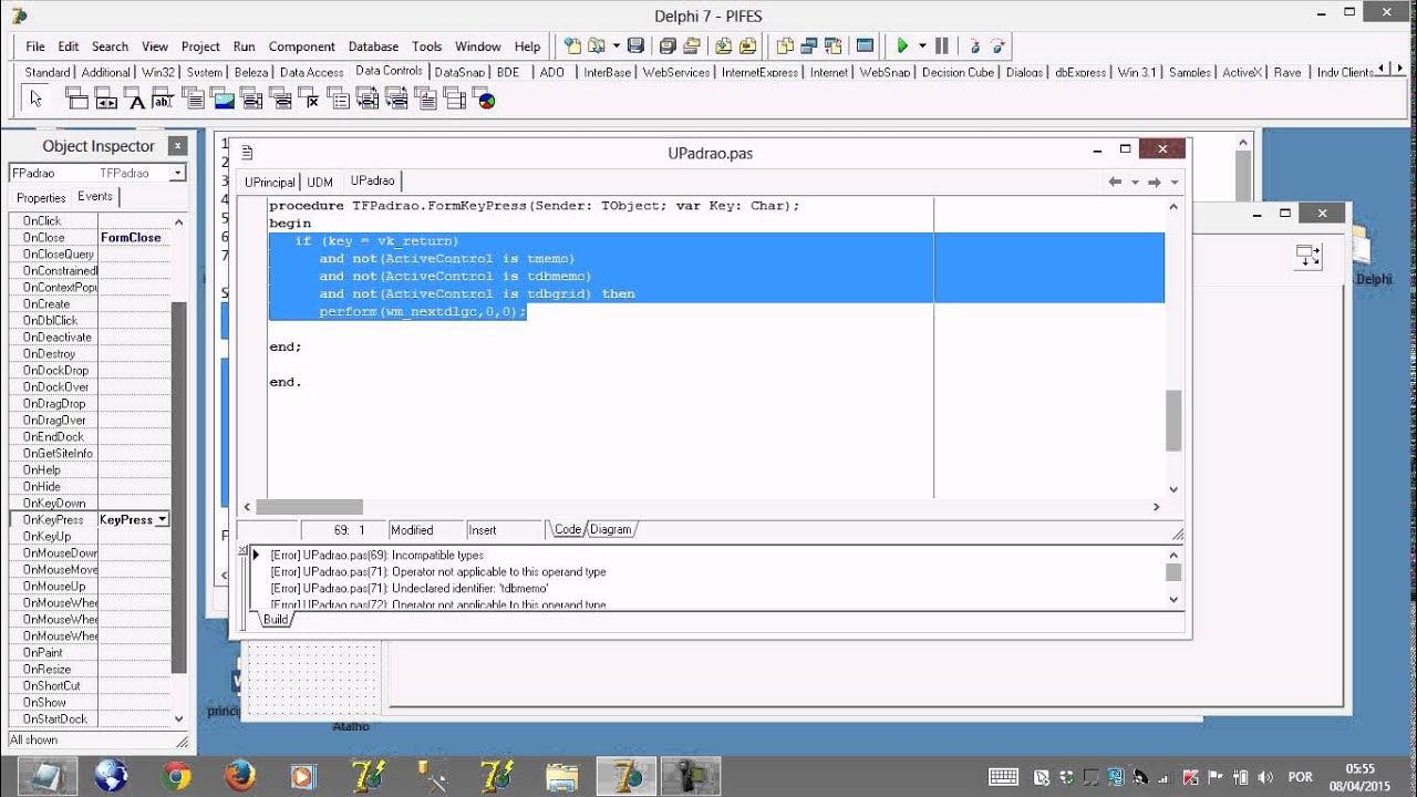 DELPHI AULA2 CRIANTO TELA PADRAO DE ACESSO A BANCO DE DADOS - YouTube