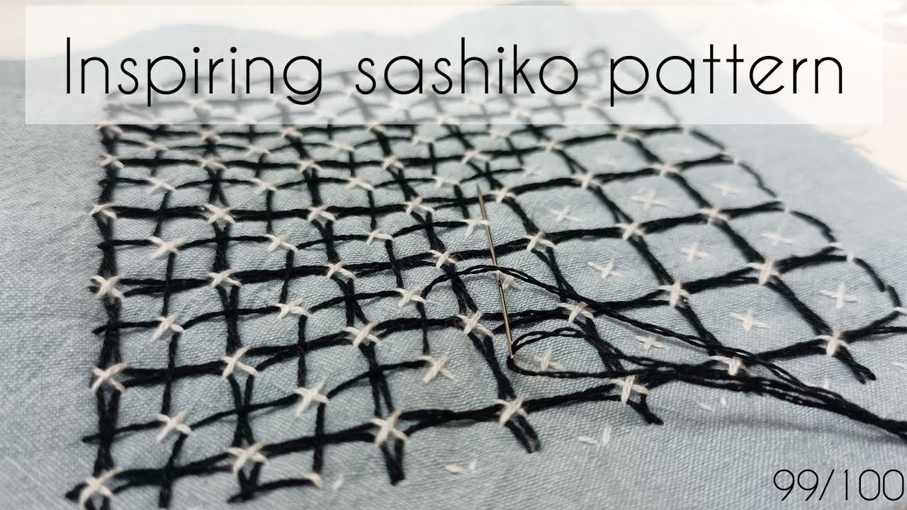 Inspiring sashiko pattern. Sashiko project. Day 99 - YouTube