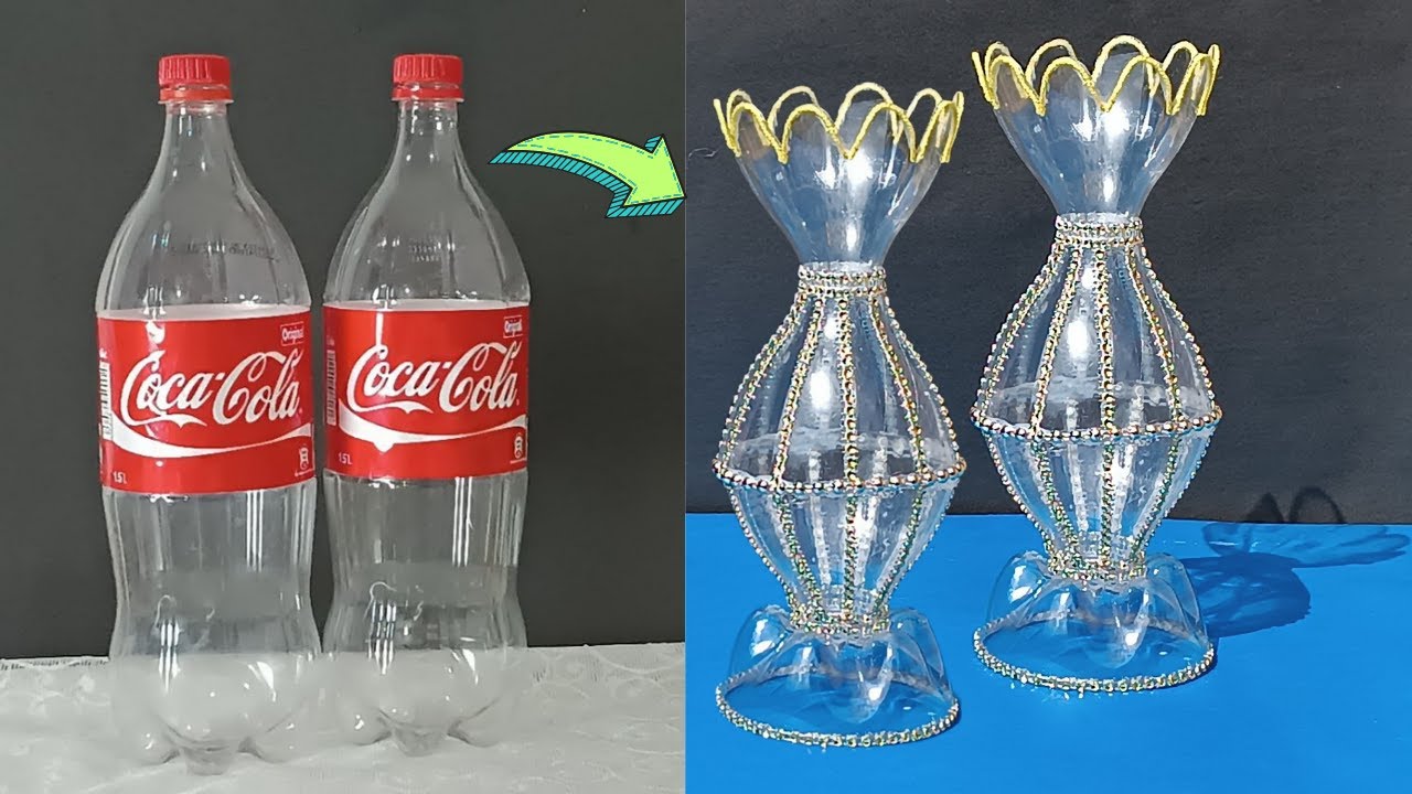 How to make a new vase with a plastic bottle / Easy plastic bottle ...