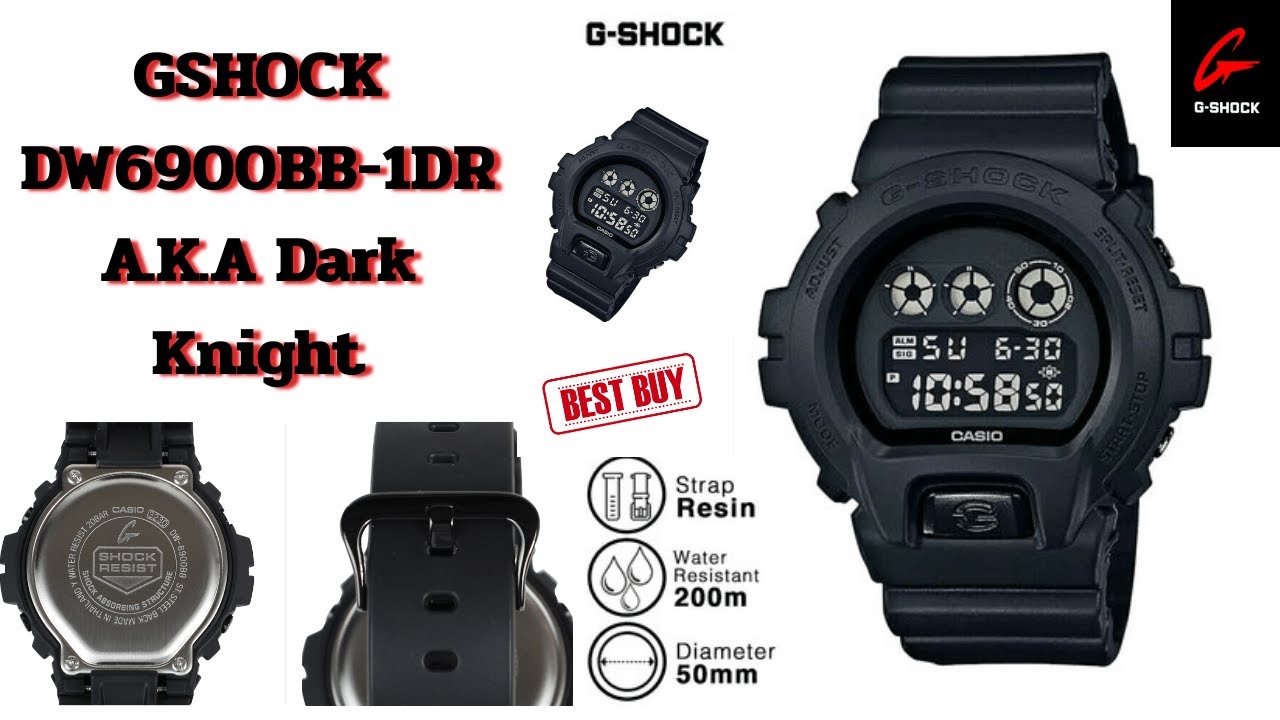 GSHOCK DW6900BB-1DR UNBOXING | Dark Knight | BB1 DARK KNIGHT | Module ...