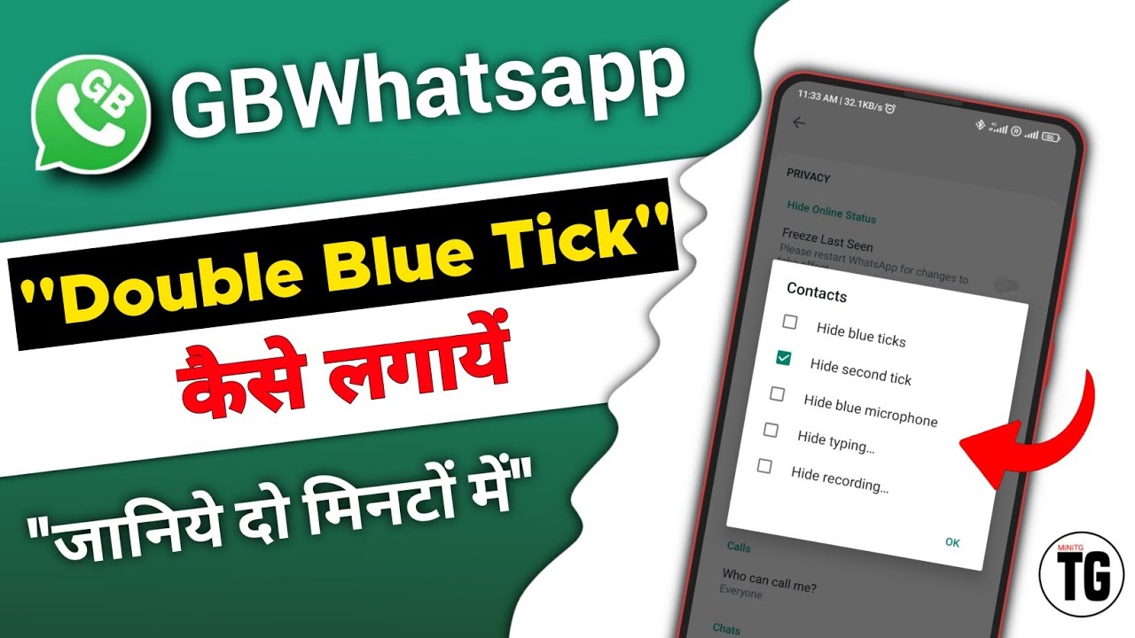 gb whatsapp me double blue tick kaise lagaye | gb whatsapp double tick ...