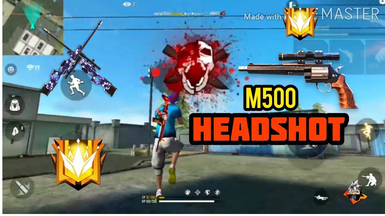 FREE FIRE M500 PISTOL BEST HEADSHOT MONTAGE #freefire - YouTube
