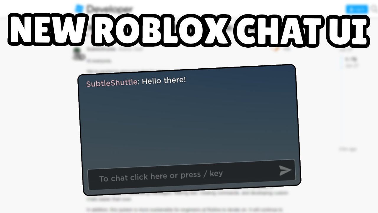 ROBLOX Updated the Chatbox... - YouTube