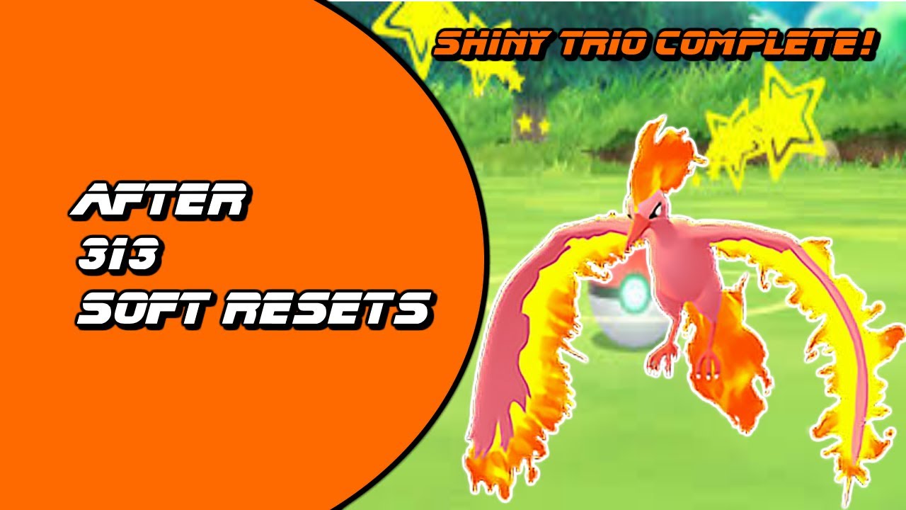 SHINY BIRD TRIO COMPLETE!!! Shiny Moltres after 313 Soft Resets!! - YouTube