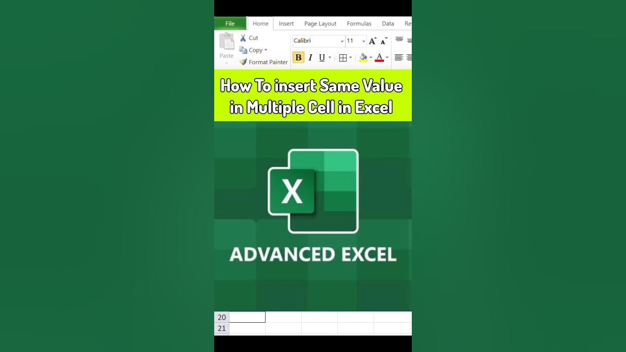 How To insert Same Value in Multiple Cell in Excel! #exceltips #shortvideo #tech #shortfeed # ...