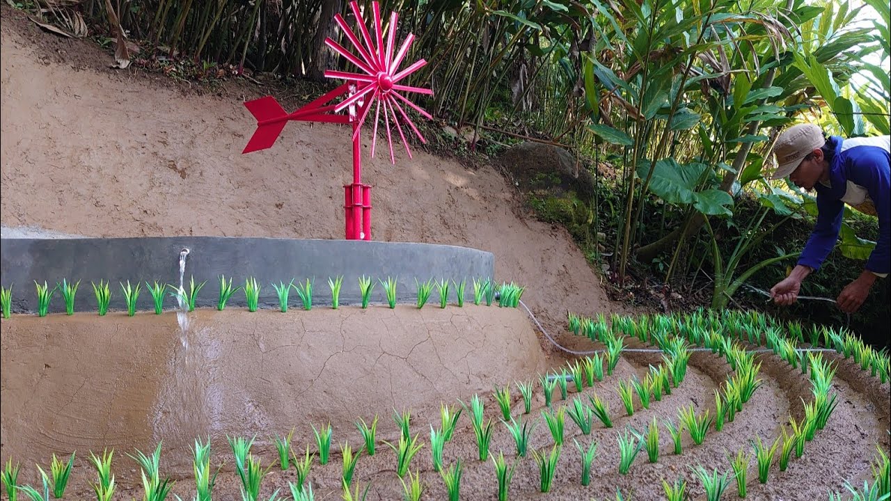 Mini windmill well pump and construction procedure - YouTube