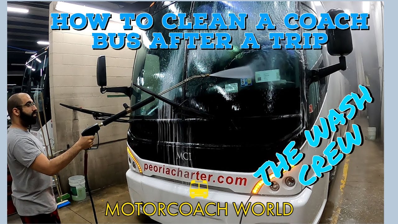 Cleaning a Coach bus after a trip | The Wash Crew - YouTube
