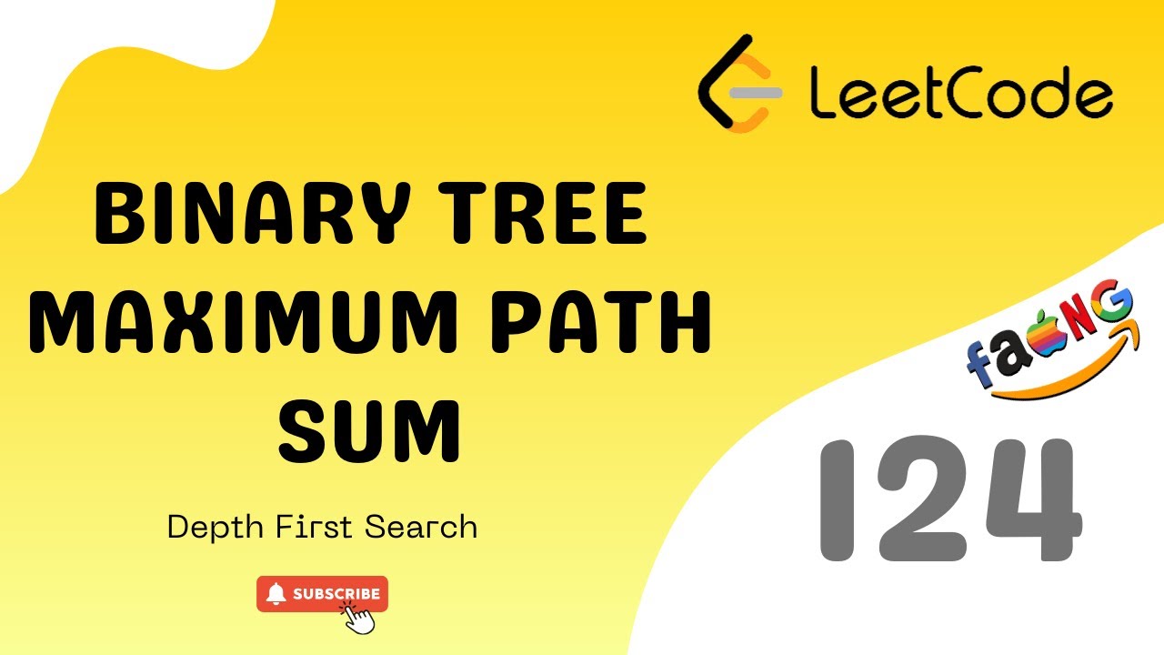 Leetcode 124 Binary Tree Maximum Path Sum Hard Problem Java 4073