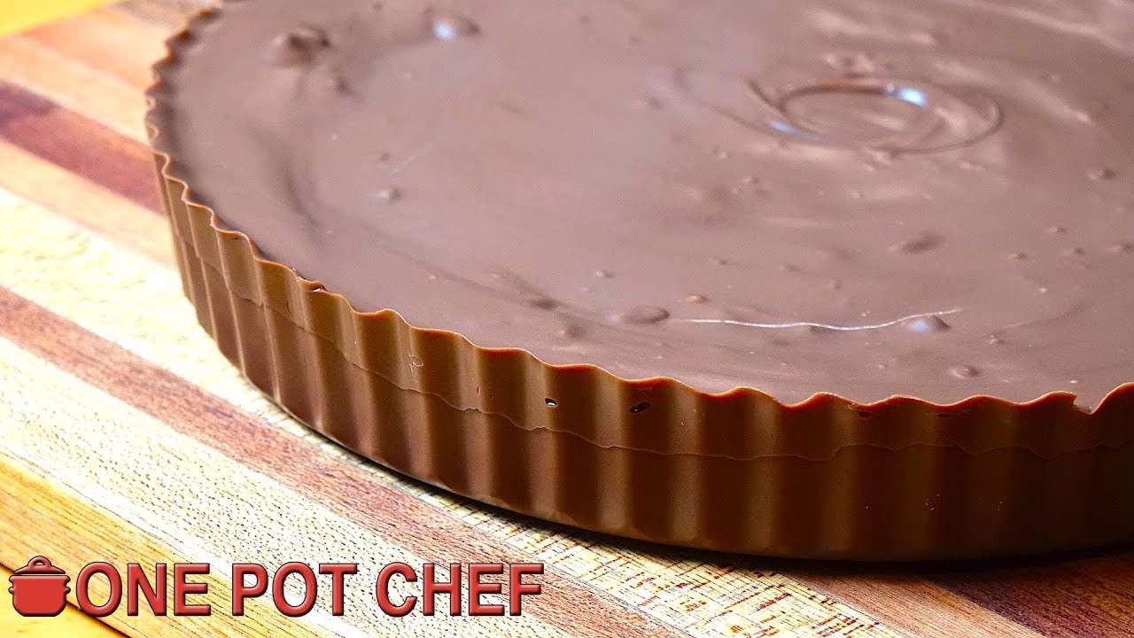 GIANT Chocolate Peanut Butter Cup! | One Pot Chef - YouTube