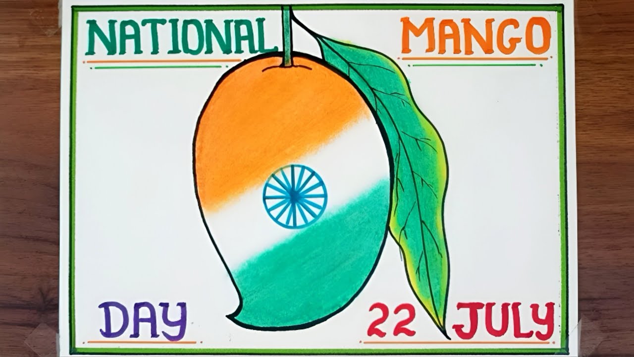 National Mango Day Drawing | Mango Day Drawing Easy Step | National ...