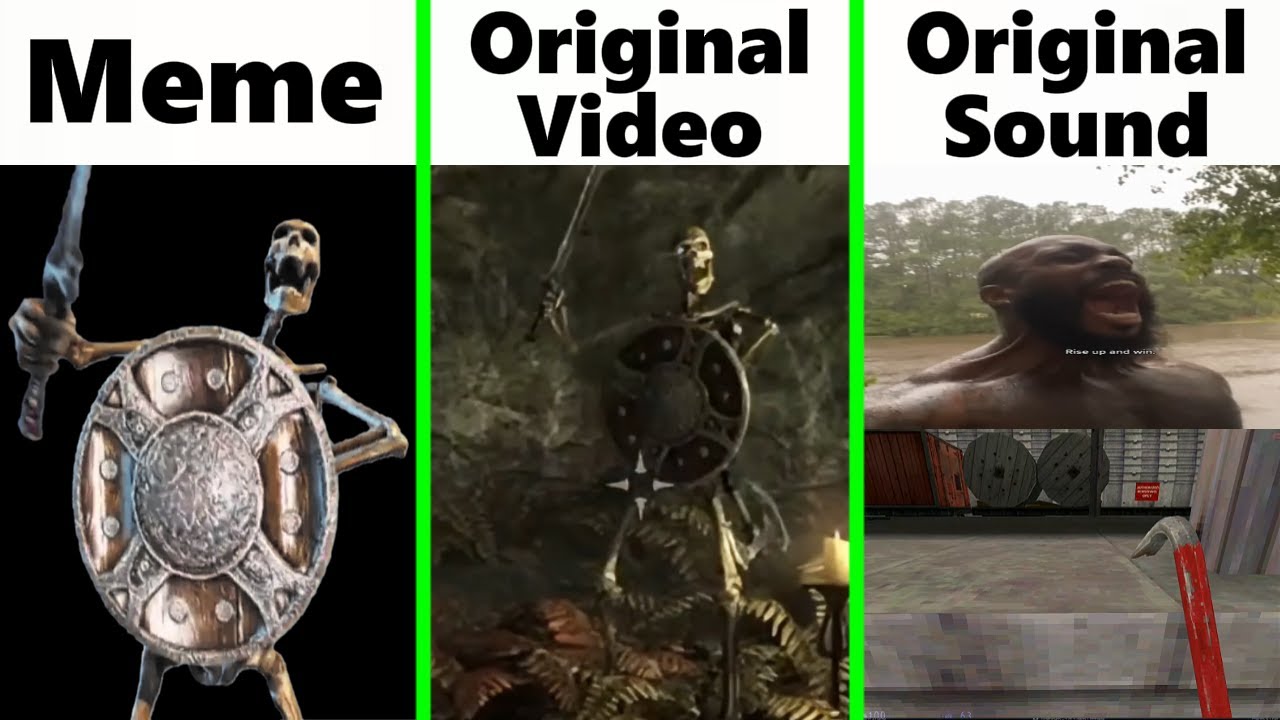 Skeleton Shield Original Video vs Original Sound vs Meme - YouTube