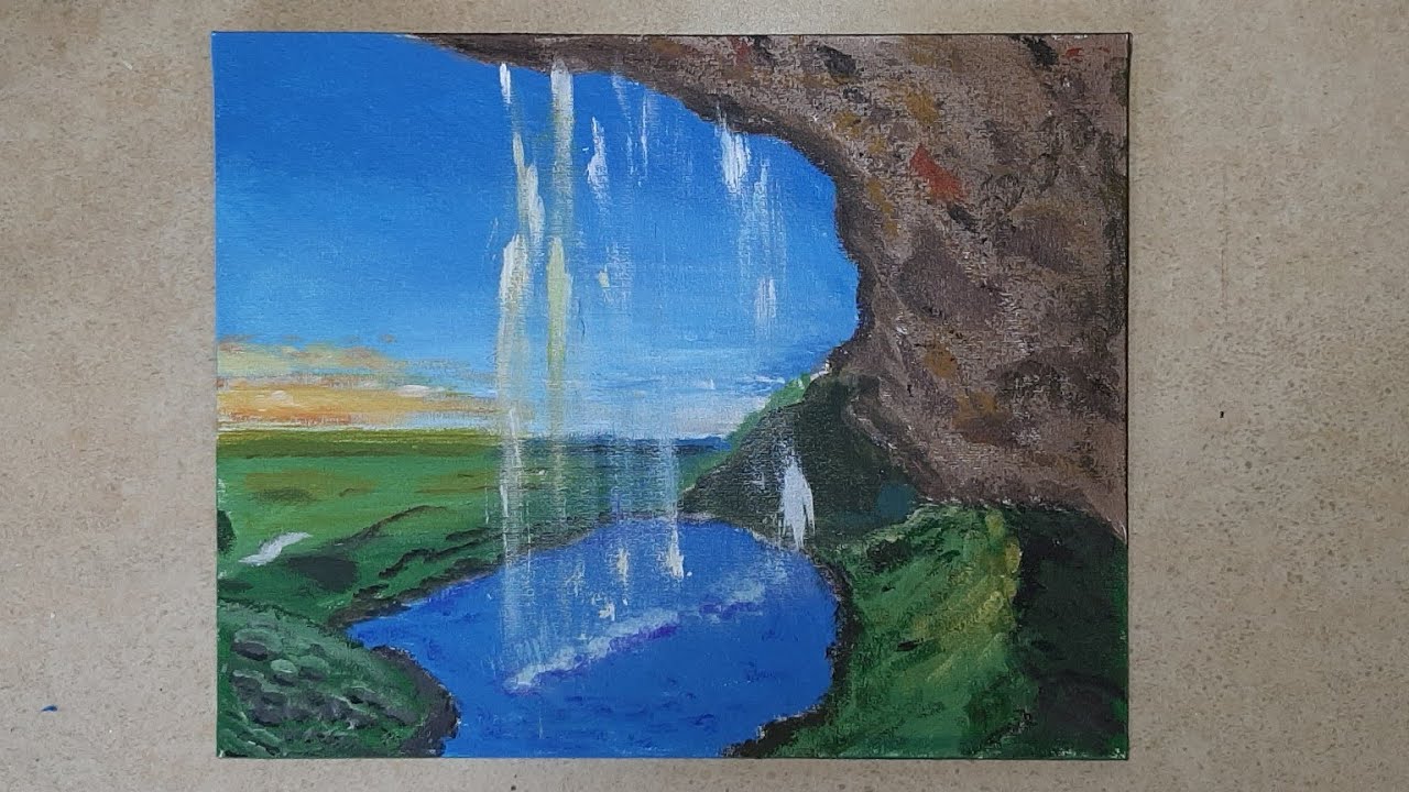 Stunning art awaits! | See how to paint a Waterfall - YouTube