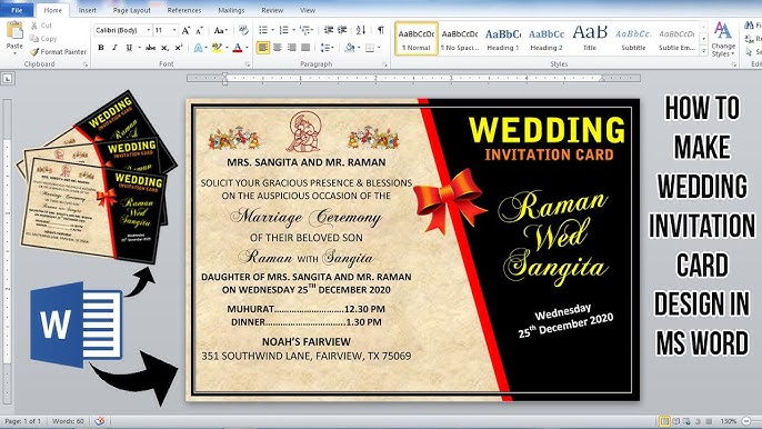 Diy Wedding Invitations Using Microsoft Word MS WORD TUTORIAL: How To