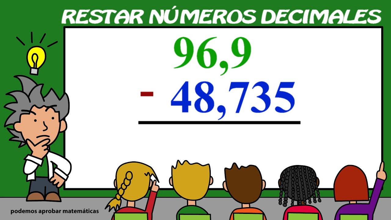 RESTAR NÚMEROS DECIMALES - YouTube