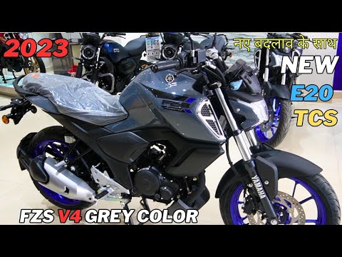 2023 Yamaha FZS V4 Grey Color Detail Review On Road Price /Mileage/E20 ...