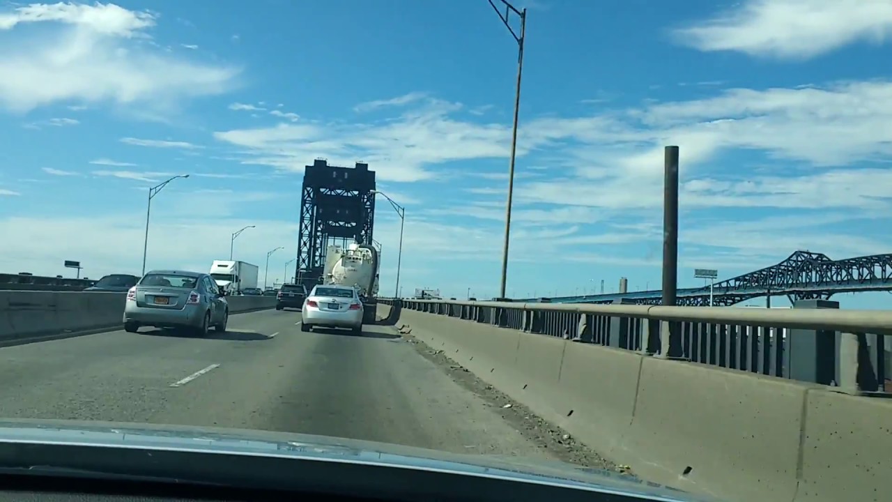 Crossing over Newark Bay Bridge towards the New Jersey Turnpike - YouTube