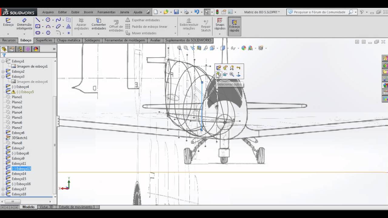 Projetando Aeronaves - SolidWorks 2015 - Aula 03 Modelagem de ...