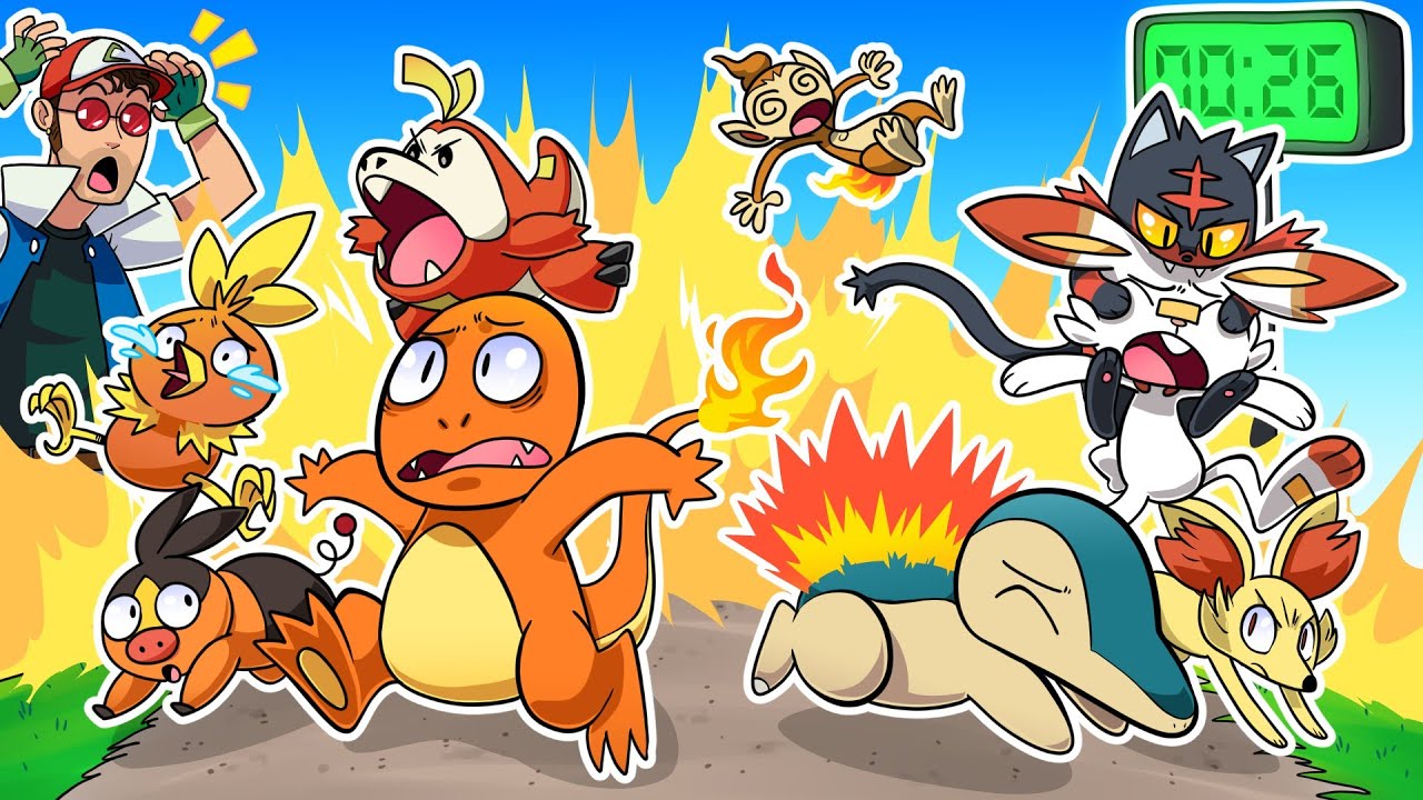 ¿Qué POKÉMON INICIAL de TIPO FUEGO SOBREVIVE MÁS TIEMPO? - YouTube