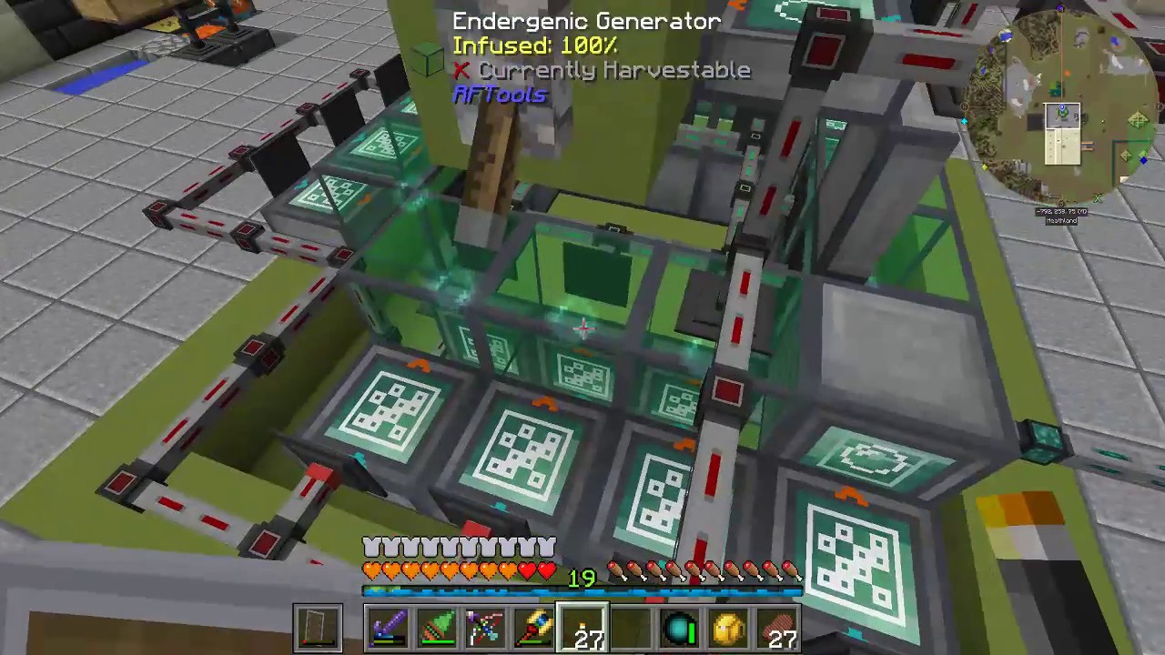 RFTools Endergenic Generator setup - 47-70kRF/tick! - YouTube