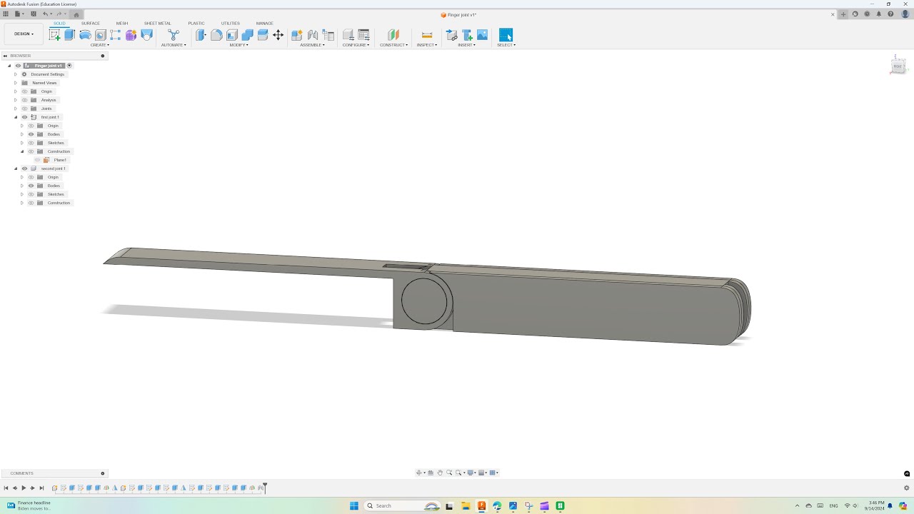 CAD design #3: Finger joint - YouTube