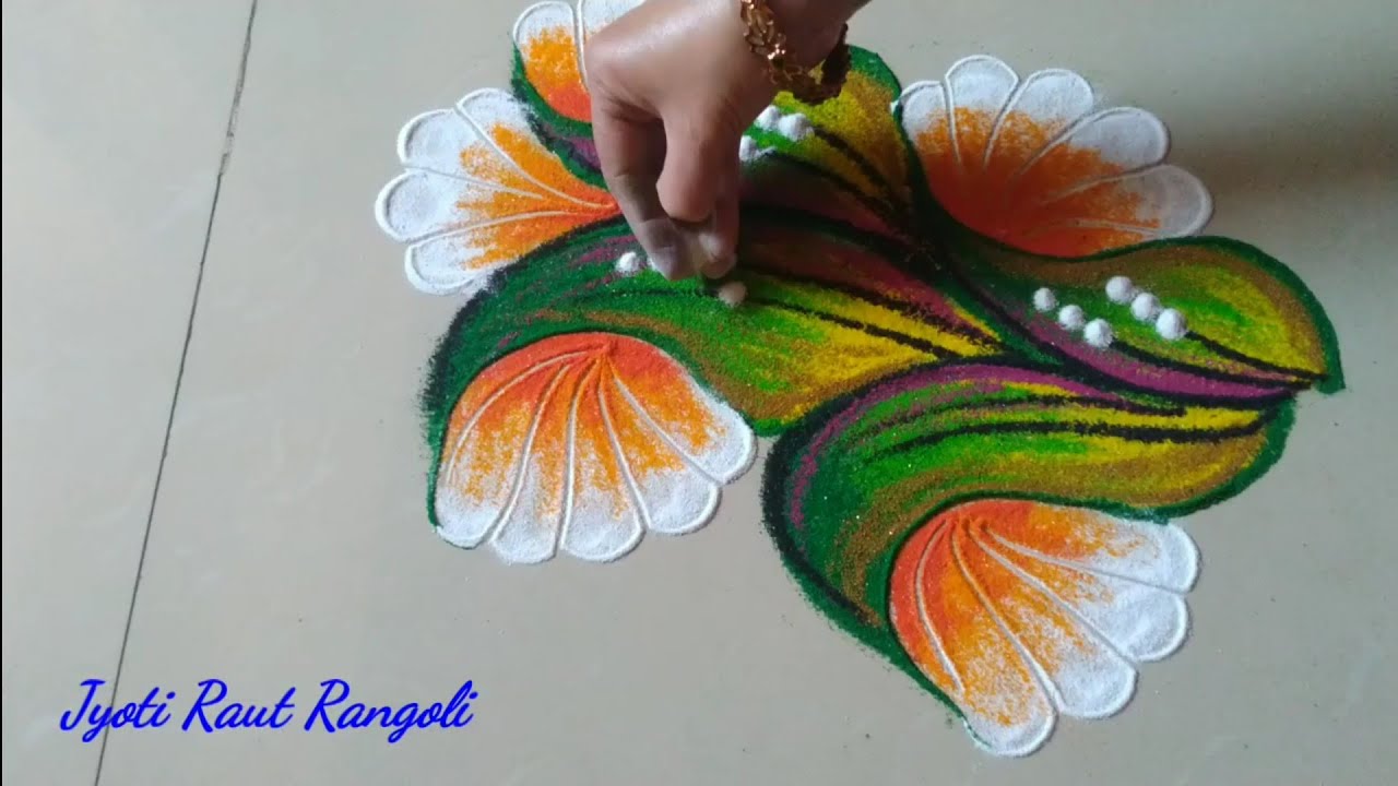 Beautiful and attractive shading rangoli design by Jyoti Raut Rangoli ...