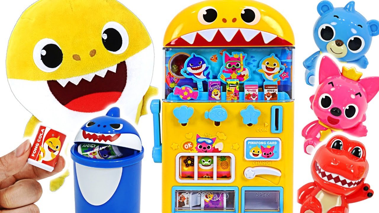 Pinkfong Baby Shark drinks vending machine toys play! Let's get milk ...