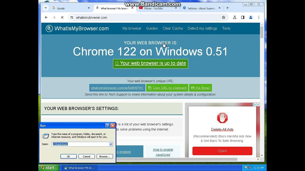 Supermium 122 (based on Chrome 122) on Windows XP SP1! - YouTube