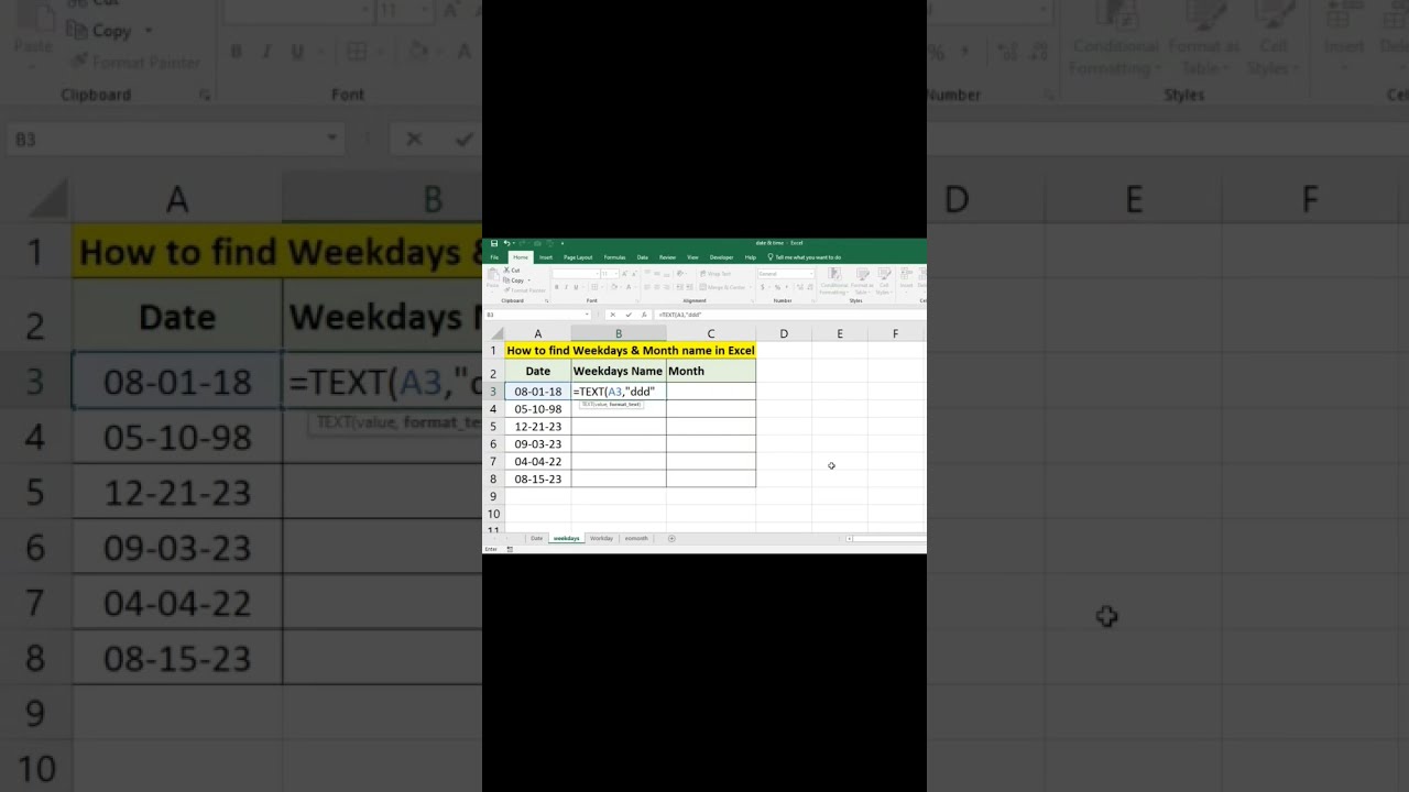 How To Find Out Weekdays Month Names In Excel countif powerbi excel How To Find Out Weekdays Month Names In Excel countif powerbi excel