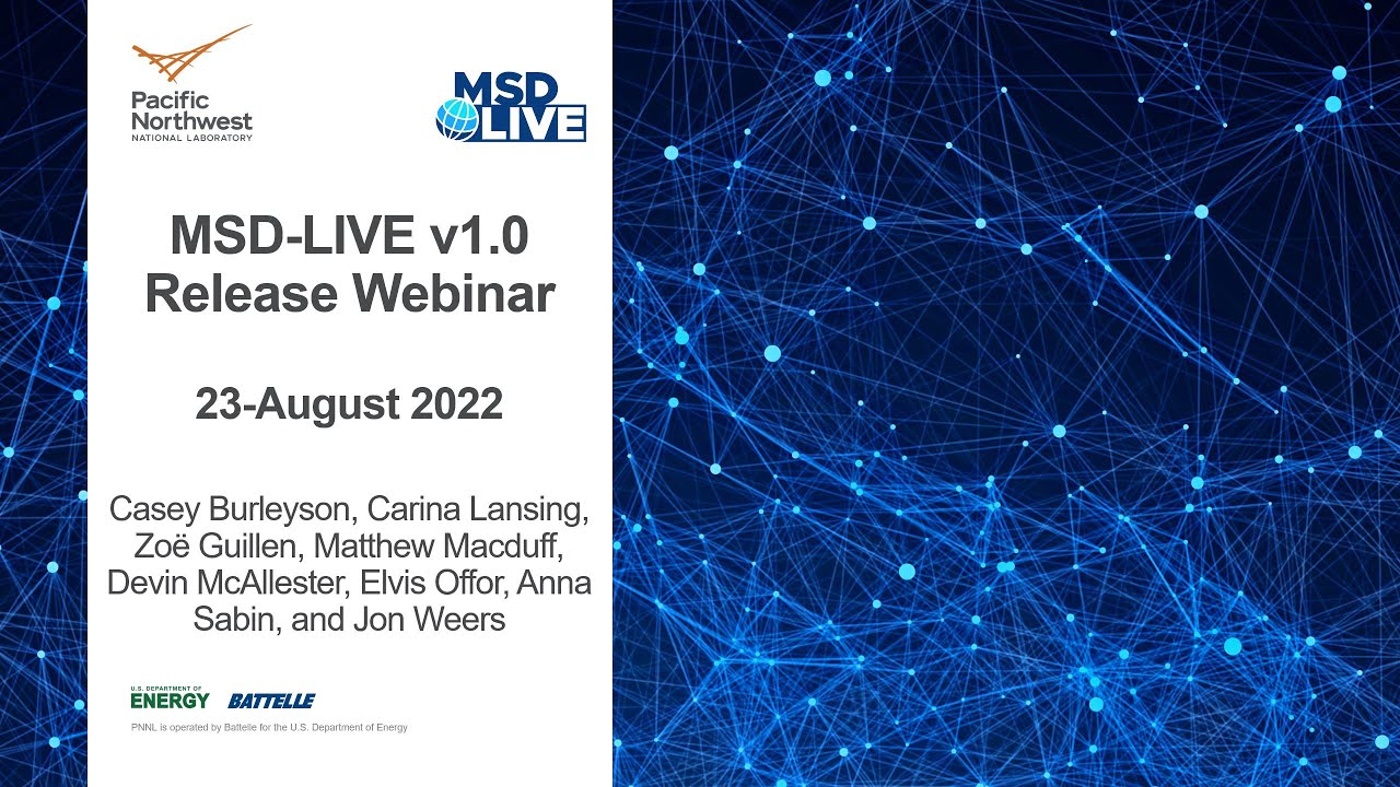 MSD-LIVE v1.0 Release Webinar (August 23, 2022) - YouTube