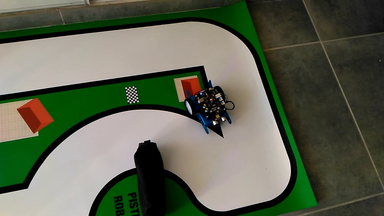 Robot mbot contourne obstacle - YouTube