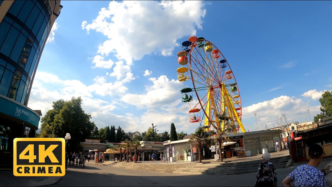 Alushta, Crimea - 4k Walking Tour Along the Embankment with Sea 🌊 and ...