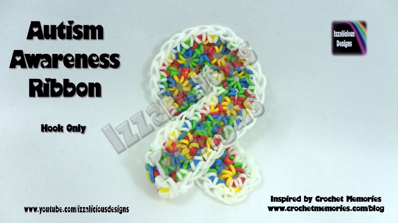 Rainbow Loom Autism Awareness Ribbon - Hook Only/Loom Less - Inspired ...