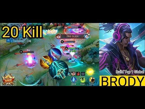 20 Kills!! New Buffed Brody is Crazy!! - Build Top 1 Global Brody ~ MLBB - YouTube