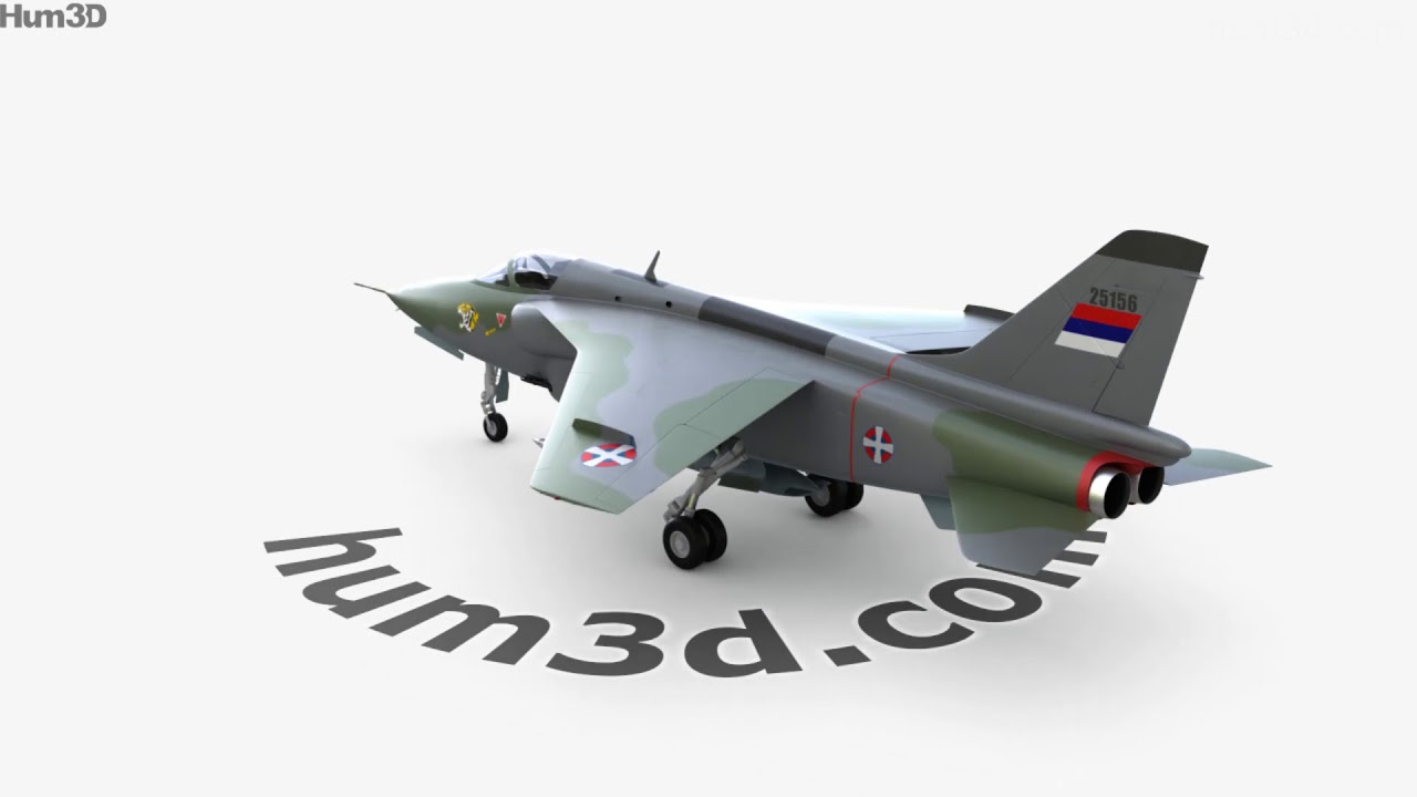 Soko J-22 Orao 3D model by 3DModels.org - YouTube