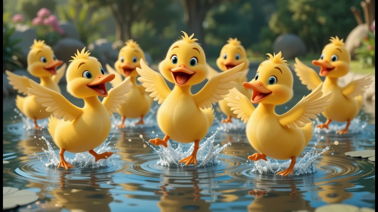 The Bouncing Little Ducks Go Quack | Fun Duck Rhyme for Kids | Nursery ...