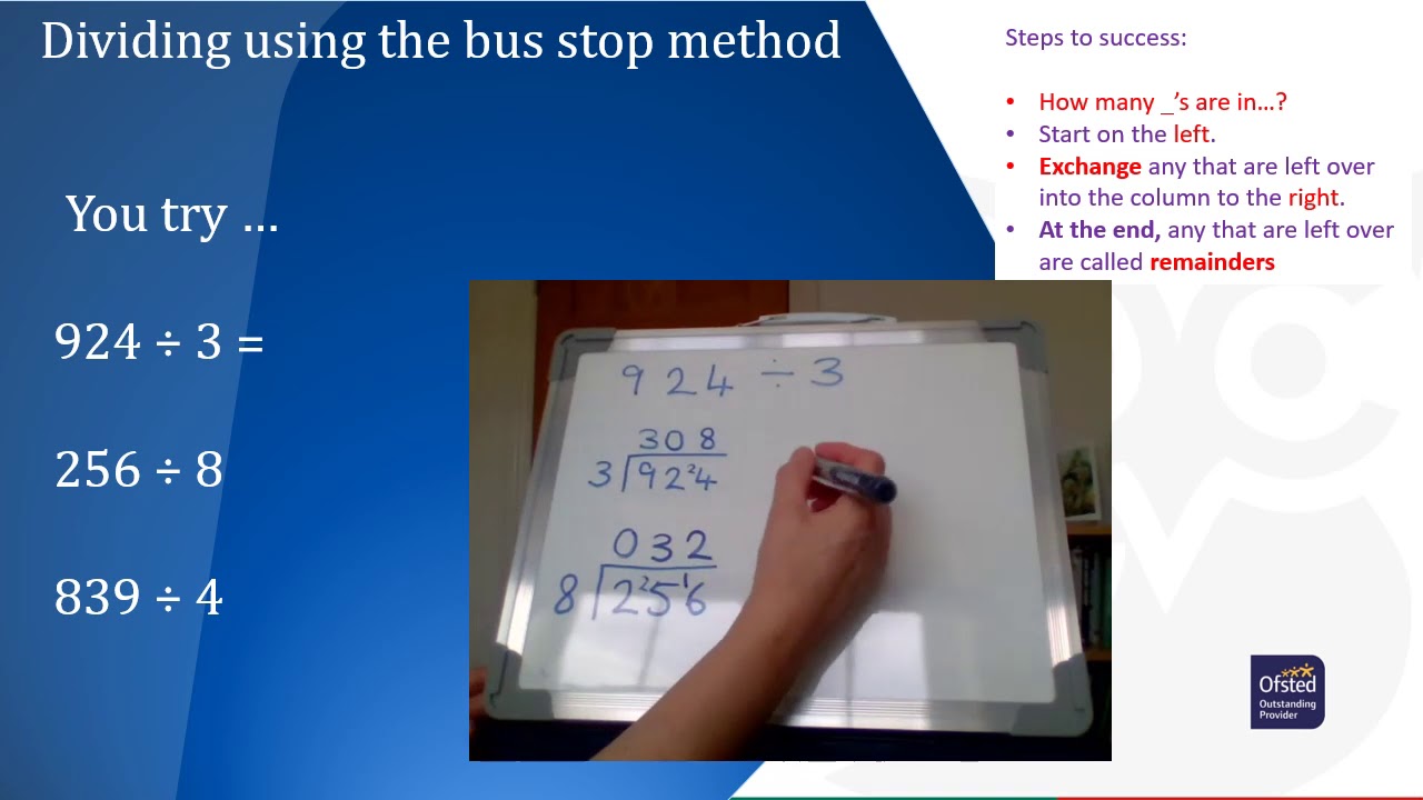 Thursday 21st May Y4 Divide using the bus stop method pptx - YouTube