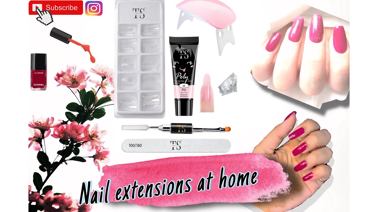 Nail extension at home /polygel nai extension kit from Amazon - YouTube
