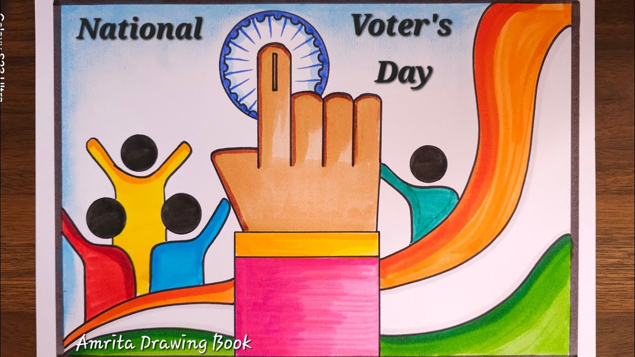 National Voter's Day Drawing |मतदाता जागरूकता Drawing |Voter's ...