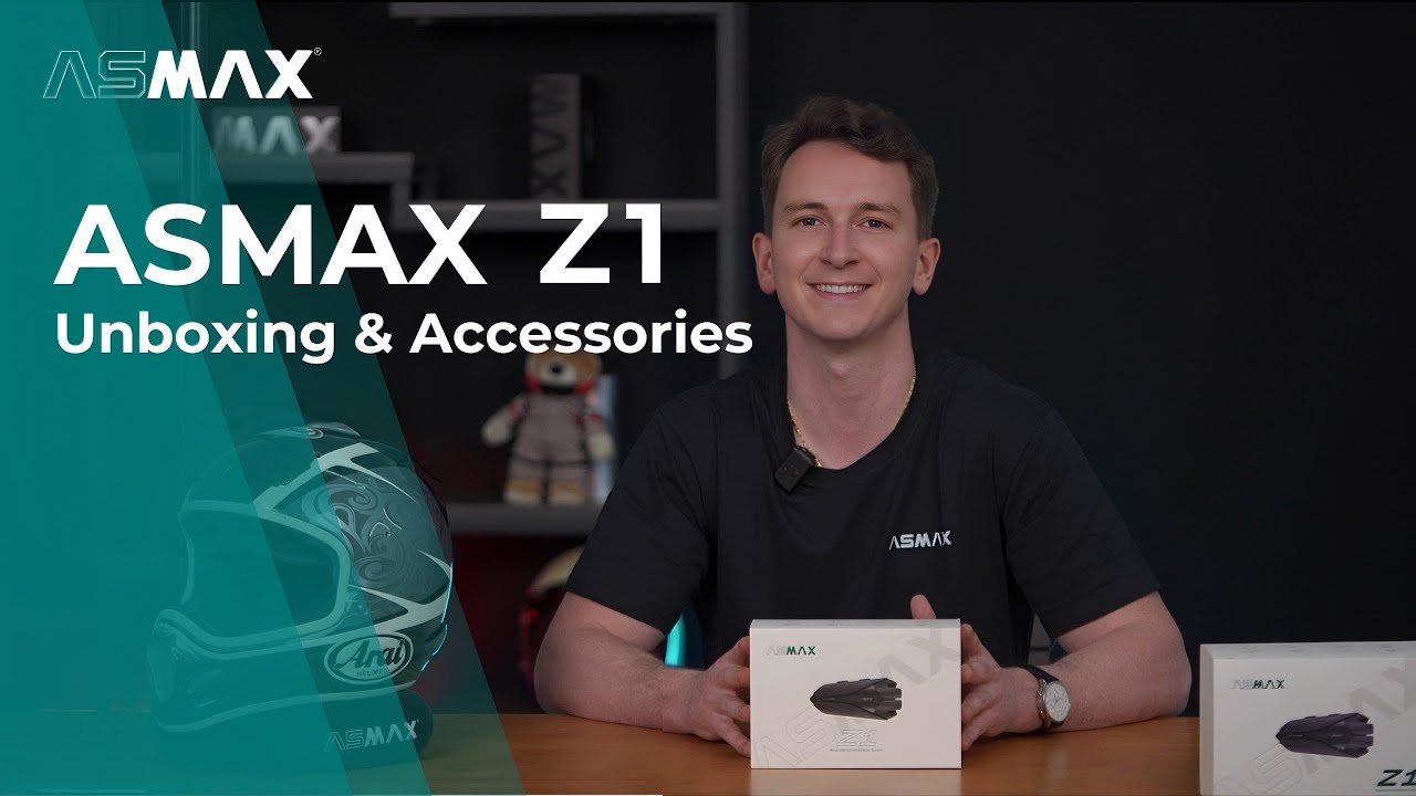ASMAX Z1 Motorcycle Bluetooth Headset | Unboxing & Accessories - YouTube