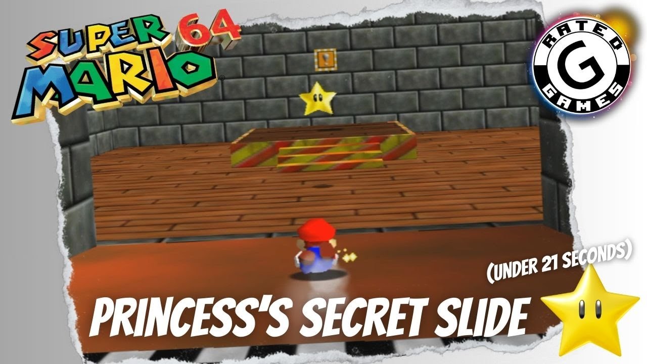 Super Mario 64 Castle Secret Stars | The Princess's Secret Slide (Under ...