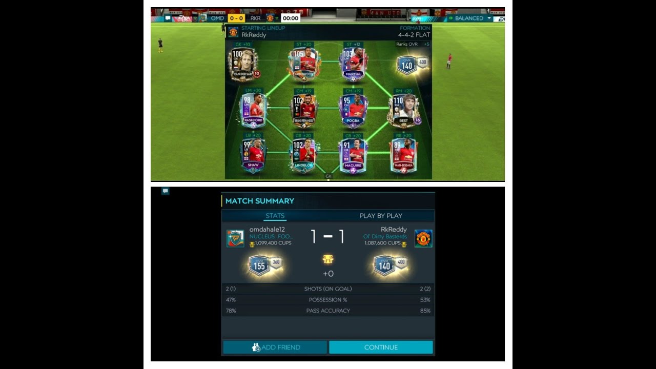 MATCH AGAINST FULL MANCHESTER UNITED TEAM H2H MATCH [AGAINST RkReddy ...