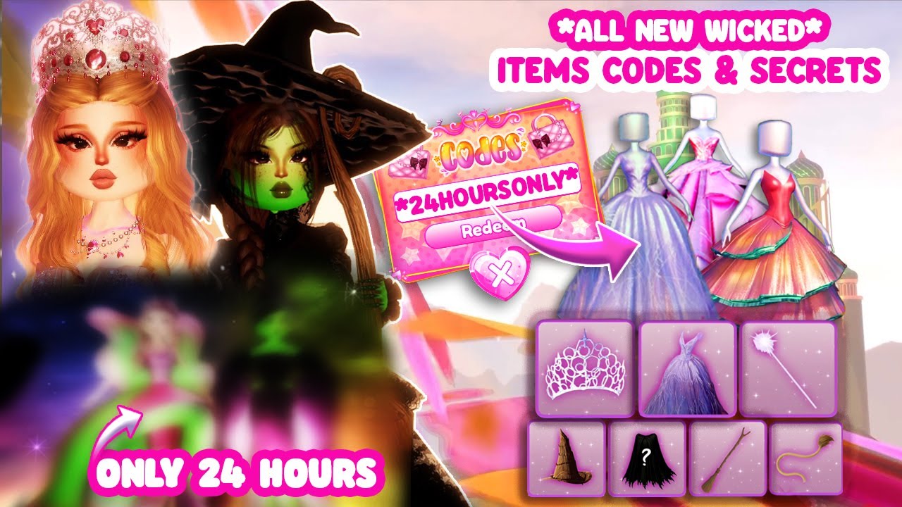 All NEW Wicked CODES, Secrets & Items *24 HOURS ONLY!* in Dress to ...