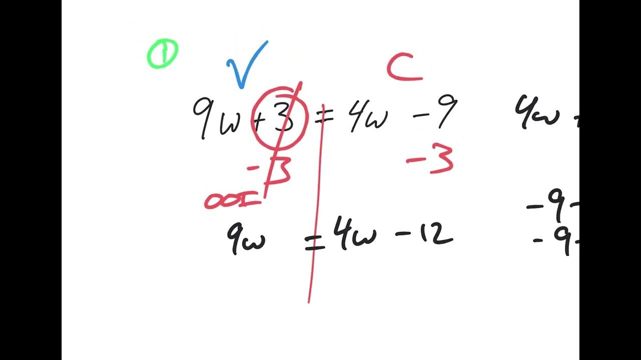 Variables on Both Sides of Equal Sign - Solved Example - YouTube
