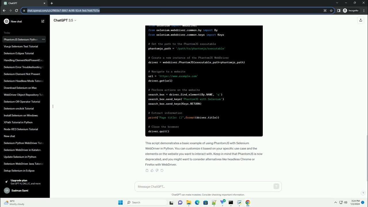 How To Use Phantomjs With Selenium Webdriver Python Youtube