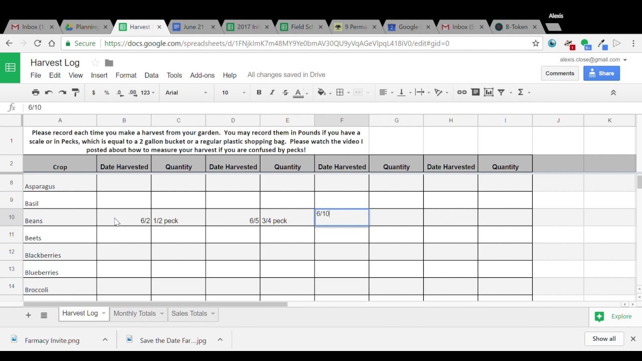 Harvest Log Instructions - YouTube