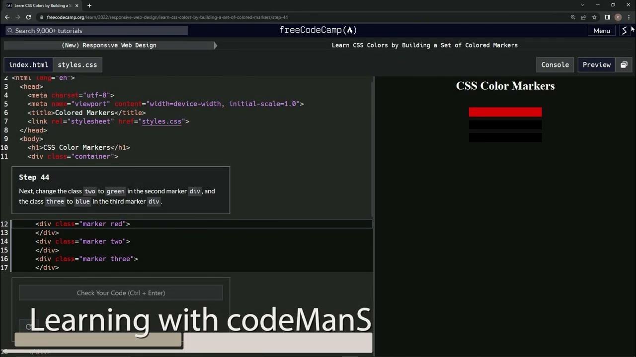Learn CSS Colors by Building a Set of Colored Markers - Step 44 - YouTube