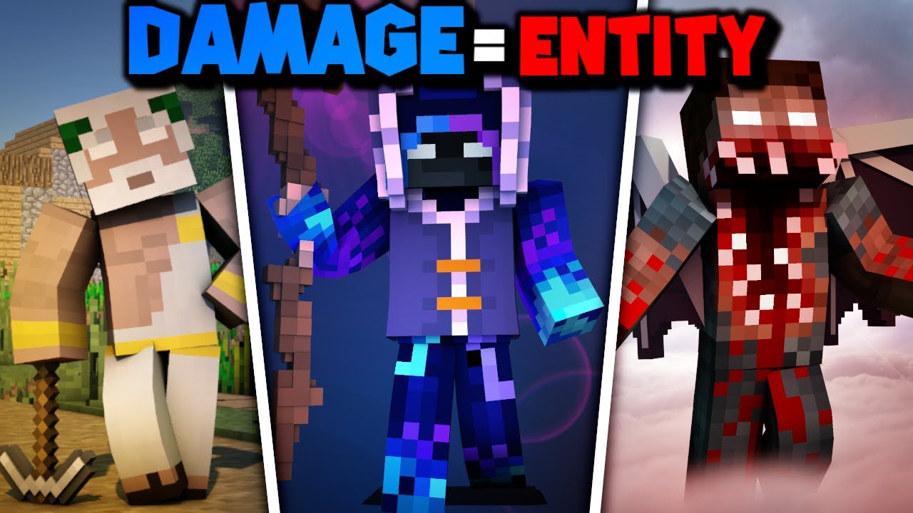 Minecraft but DAMAGE = Horror Entity (Part #3) || Minecraft Challenge ...